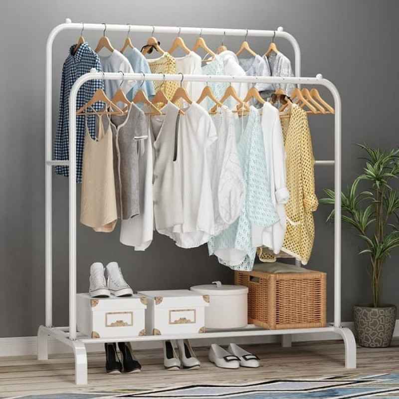 Jual Rak Baju Gantung Rak Standing Double Row Windproof Clothes Hanger ...