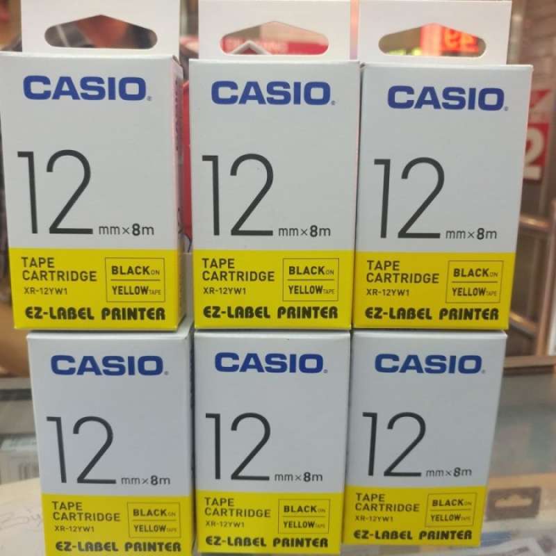 Promo Ez-label Printer Casio 12mm Black Ink Yellow Xr-12yw1-* Diskon 26 ...