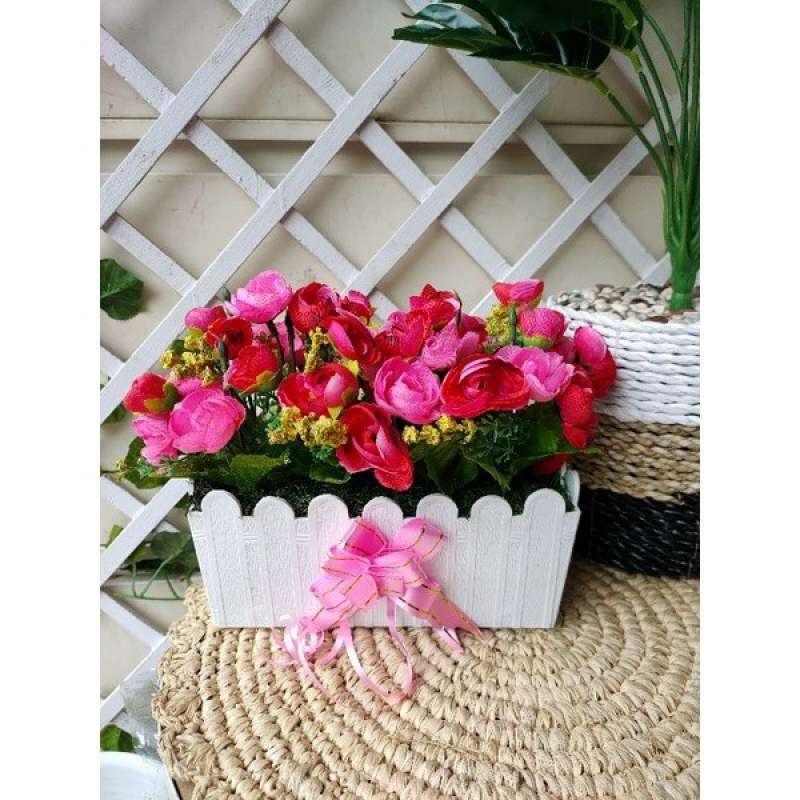 Jual VAS bunga mawar bulat artificial vas pagar panjang dekorasi ...