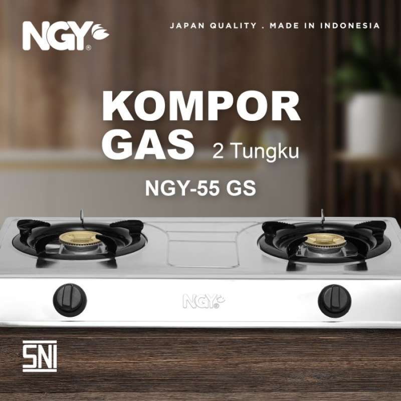 Jual NGY Stain-Free Gas Stove / Kompor Gas Api 2 Tungku NGY-555 NAGOYA ...