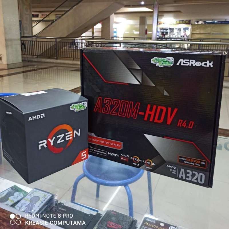 Jual PAKET MOTHERBOARD ASROCK A320M HDV AMD RYZEN5 2400 BOX ORIGINAL di ...