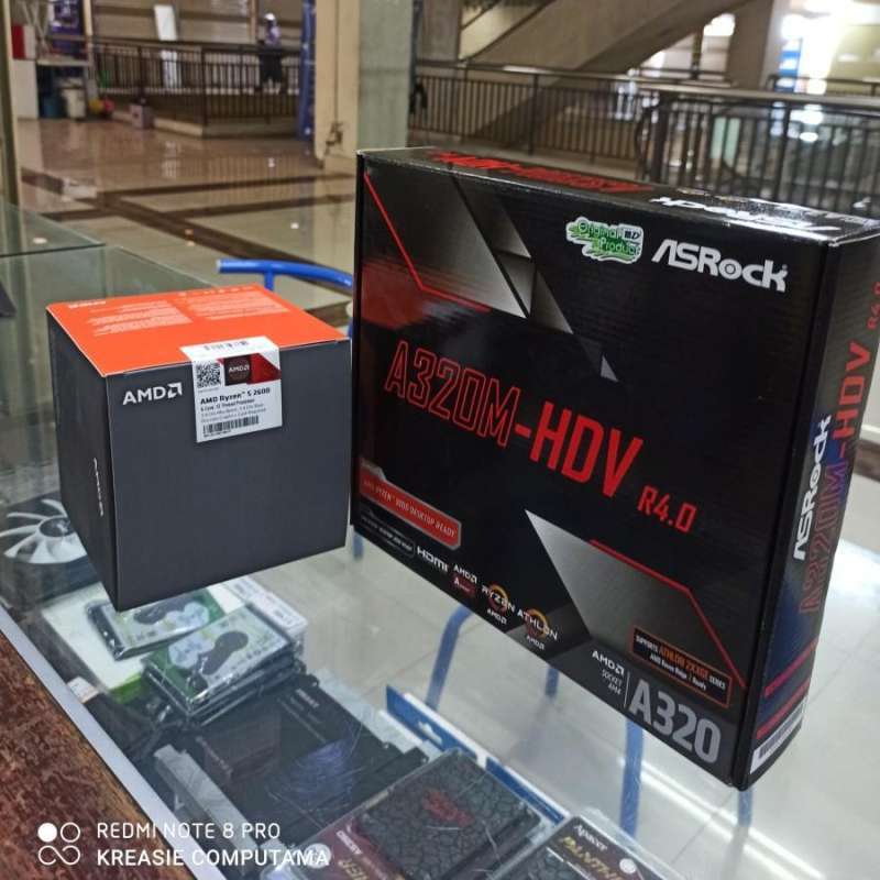Jual PAKET MOTHERBOARD ASROCK A320M HDV AMD RYZEN5 2400 BOX ORIGINAL di ...