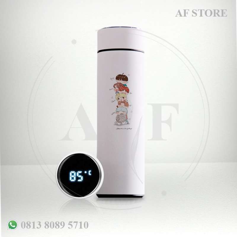 Promo Tumbler Led Temperature Putih Stainless Custom Print Cetak Diskon ...