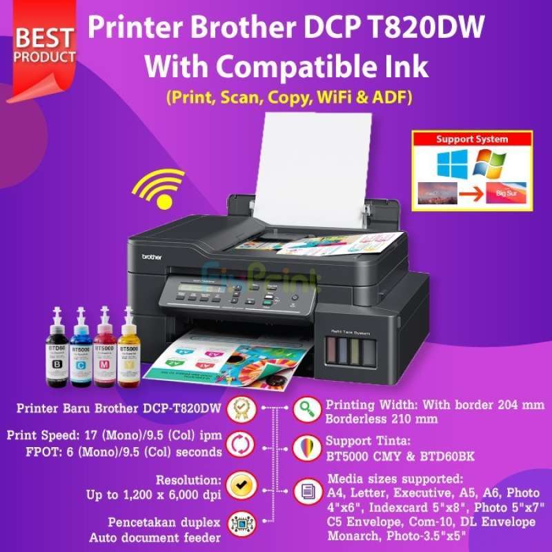 Promo Printer Brother DCP-T820DW DCP T820 Duplex Wireless Print Scan ...