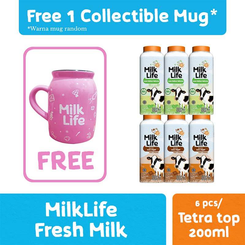Jual Jakarta - MilkLife Fresh Milk Lactose Free & Coklat [200 mL/6 Pcs ...