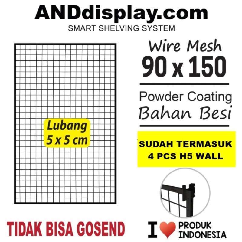 Promo Wiremesh 90*150Cm + H5 Wall Hitam Display Cantolan Gantungan Ram ...