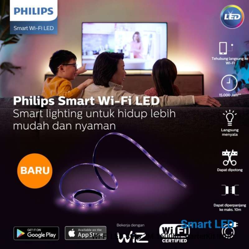 Promo Lampu Ledstrip Color Wi-fi Smart Led 11w 800lm 2m Diskon 50% Di ...