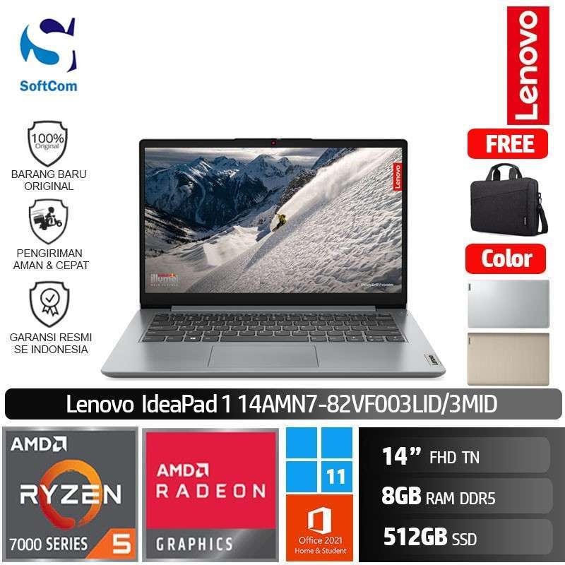 Promo Lenovo Ideapad Slim 1 3lid 3mid Notebook [ryzen 5-7520/8gb/512gb ...