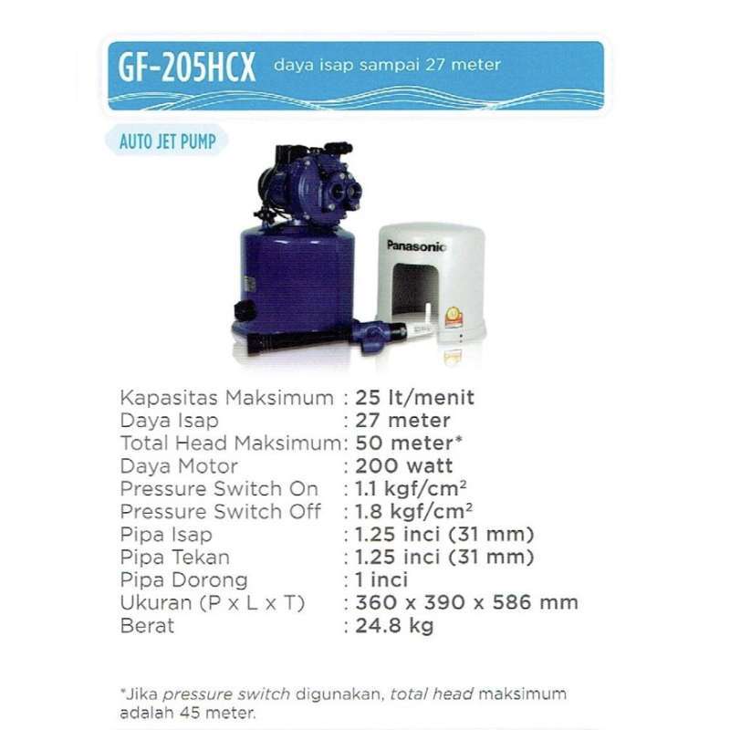 Promo PANASONIC JET PUMP GF 205 HCX Diskon 9% di Seller Trijaya Elektronik Official Store ...