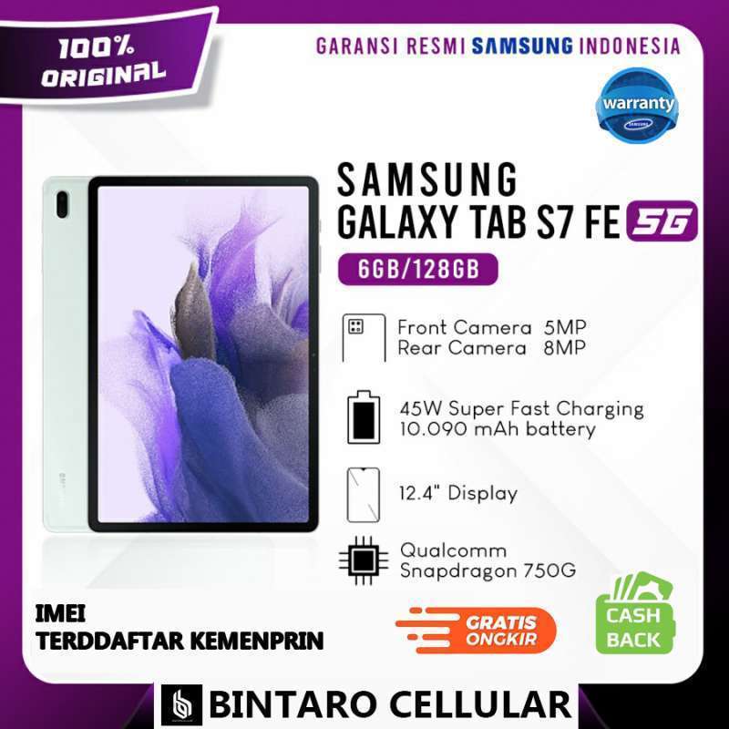 Jual Samsung Galaxy Tab S7 FE 5G 6/128GB Garansi Resmi SEIN di Seller ...