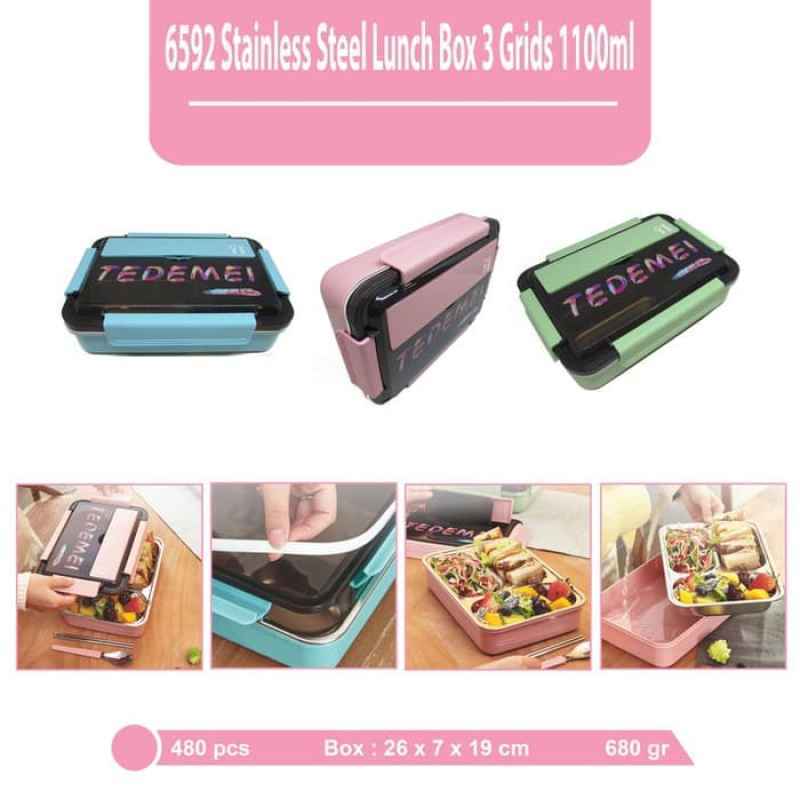 Promo Tedemei TEMPAT MAKAN STAINLESS 6592 - biru Diskon 40% di Seller ...