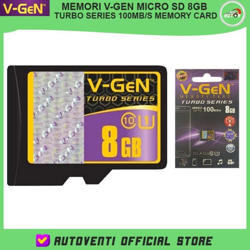 Promo V-GEN MICRO SD 8 GB TURBO CLASS 10 100MBPS VGEN MEMORI CARD 8GB ...
