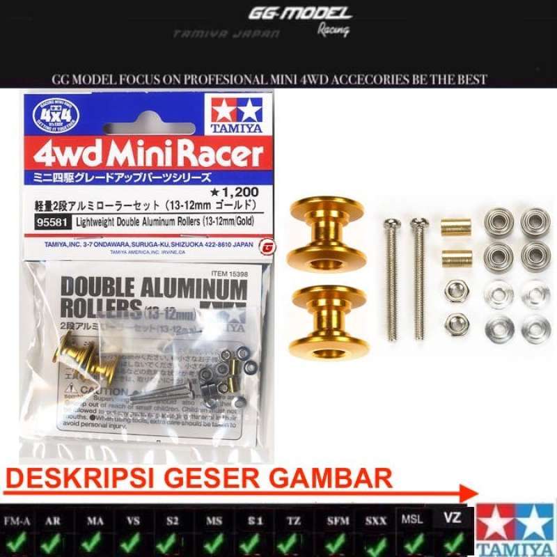 Jual Tamiya 95581 Lightweight Double Aluminum Roller 13-12Mm Gold di ...