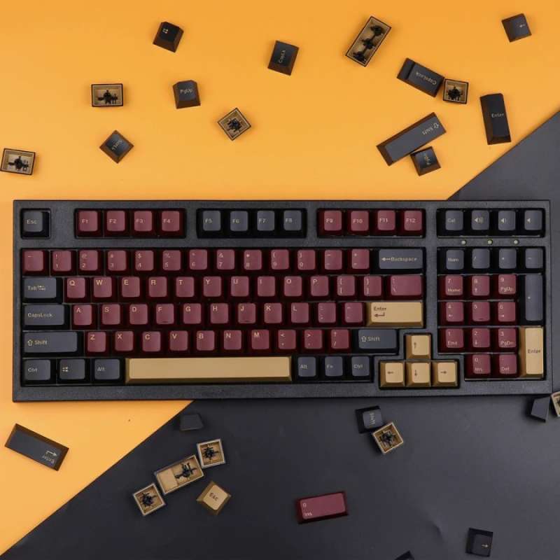 Promo KEYCAPS ABS RED SAMURAI CHERRY PROFILE DOUBLE SHOT MECHANICAL ...