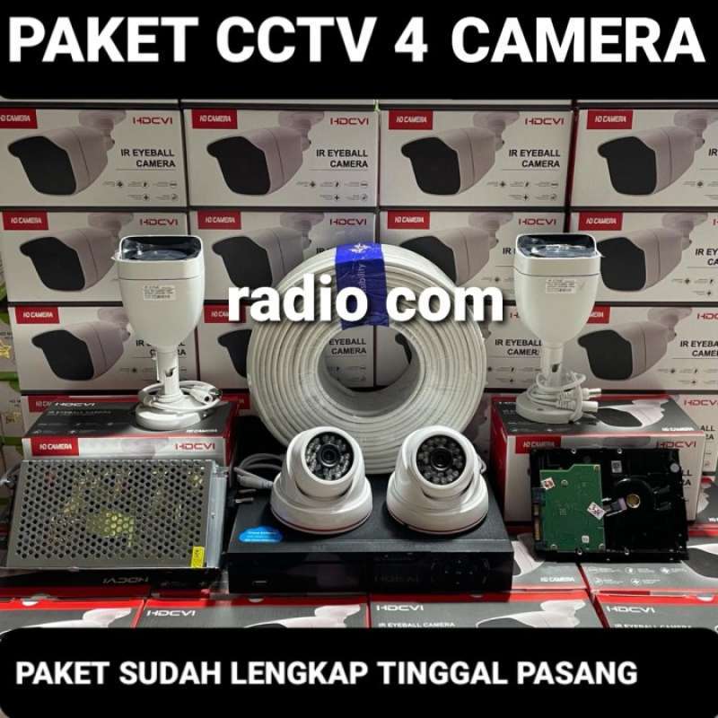 Promo Paket cctv 4 channel 4 kamera 5mp full hd 1080p ic sony alt ...