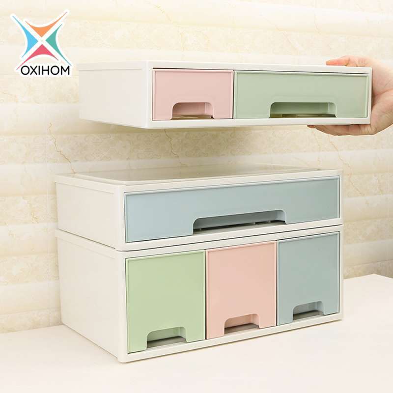 Promo Oxihom S2043 Small 1 Laci Plastik Susun Drawer Storage Stackable Cabinet Desktop Organizer ...