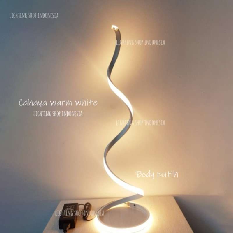 Jual Lampu meja led acrylic modern model spiral bedside table lamp di ...