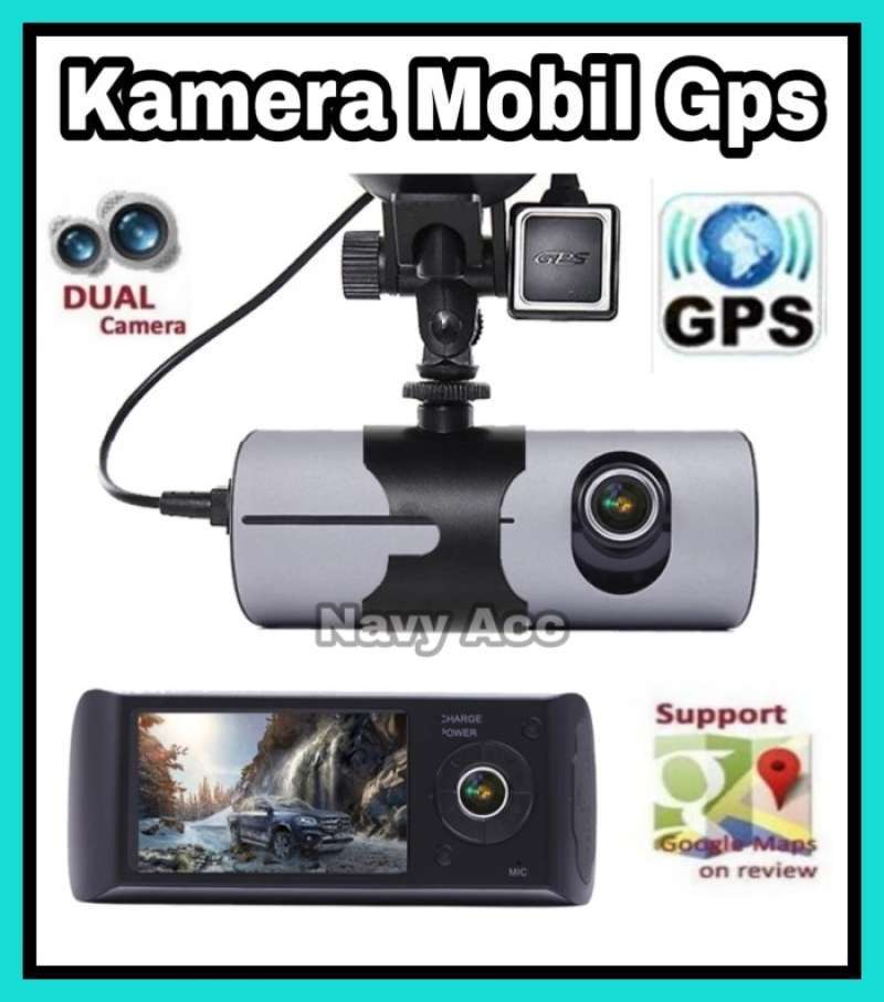 Promo DVR Mobil Dual kamera GPS R300 - CCTV Mobil Dash Cam Dual Lens ...