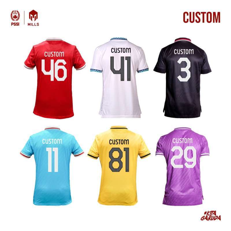 Jual MILLS NAMESET NOMOR PUNGGUNG JERSEY TIMNAS 2022 CUSTOM ( HANYA NAMESET JERSEY SAJA) - Black ...