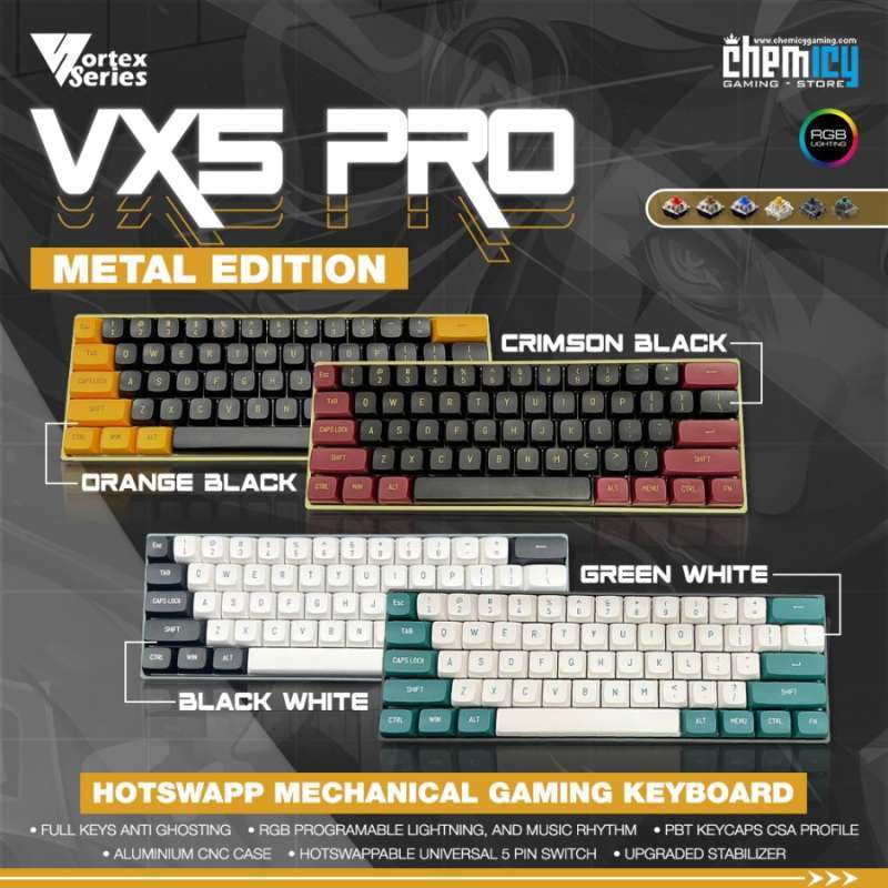 Jual Vortex Series VX5 Pro Metal Edition Hotswap Mechanical Gaming ...