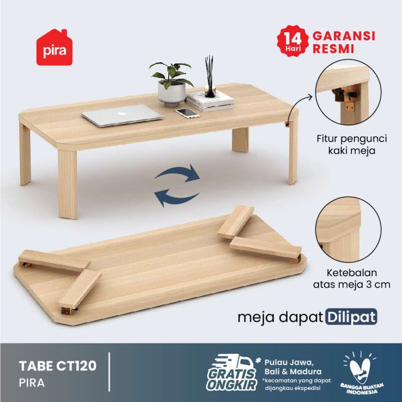Promo Pira - Tabe Ct120 Meja Tamu / Meja Makan Lipat Lesehan / Meja ...