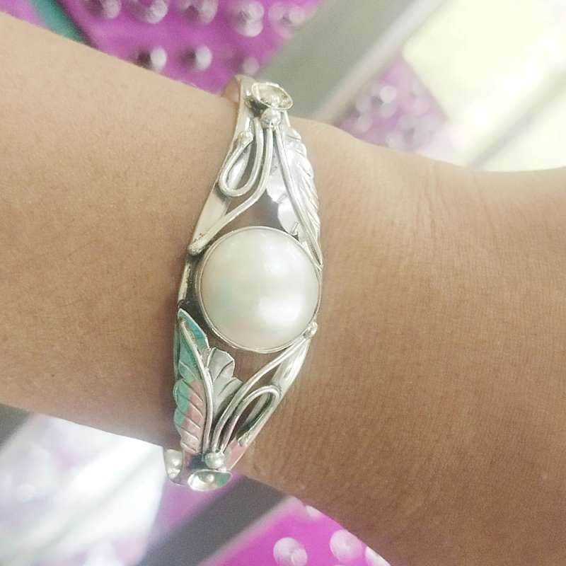 Promo Gelang Bracelet Perak Silver Cuff Bali Asli 925 Mutiara Pearl ...