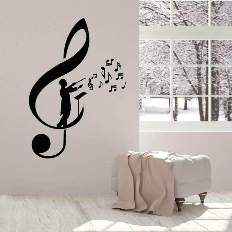 Jual Stiker Dinding Musik Vinyl Treble Clef Catatan Konduktor Di Seller ...