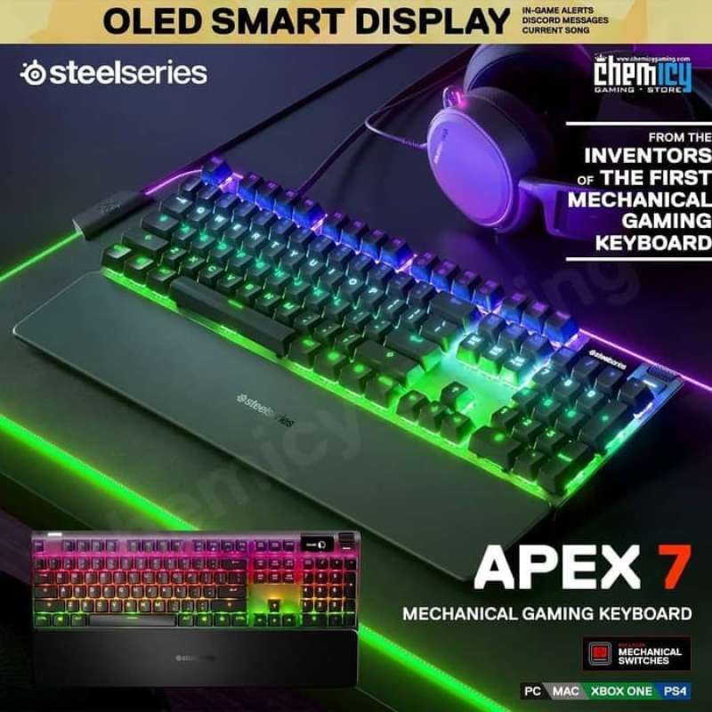 Jual Steelseries Apex 7 Fullsize RGB OLED Mechanical Gaming Keyboard di ...