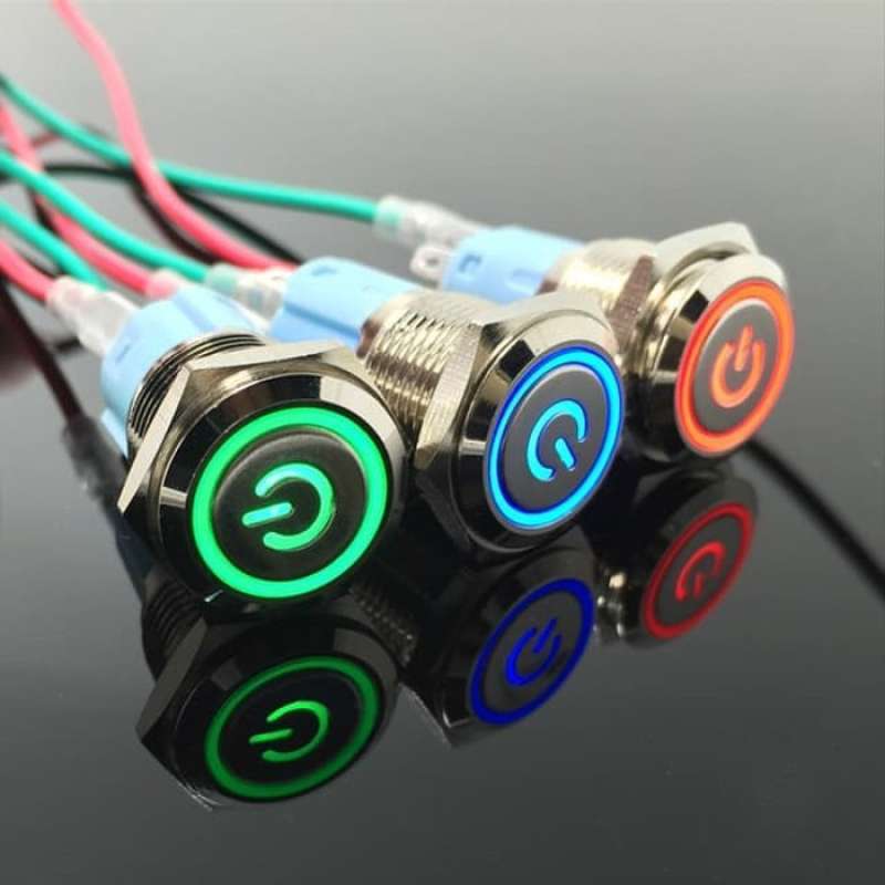 Jual Saklar Led Stainless Tombol On Off Push Button Metal Universal ...