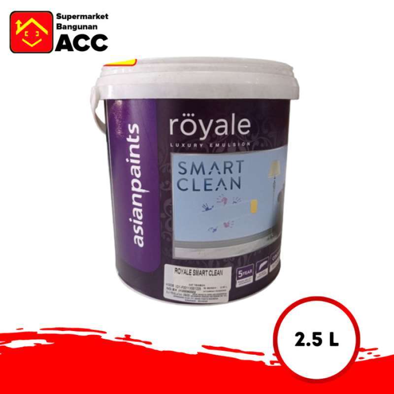 Jual Asian Paints Royale Smart Clean Cat Tembok Interior Putih 2,5 ...