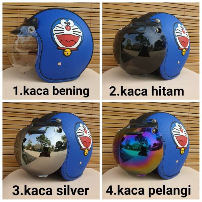 Promo Helm Bogo Dewasa Gambar Doraemon Warna Biru Tua List Hitam Diskon ...