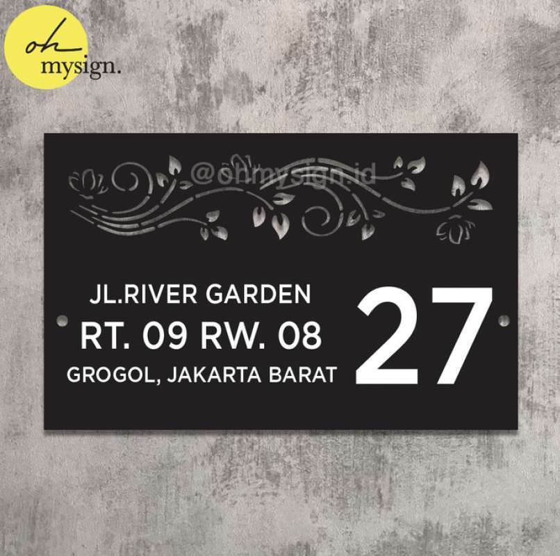 Promo Custom Nomor Rumah Uv Print Laser Cut Plat Nomor Rumah Bunga ...