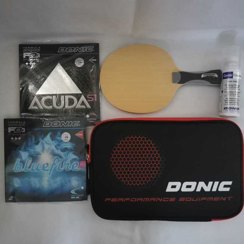 Jual Bat Pingpong DONIC Liping Kitex + karet Donic Acuda Bluefire set ...
