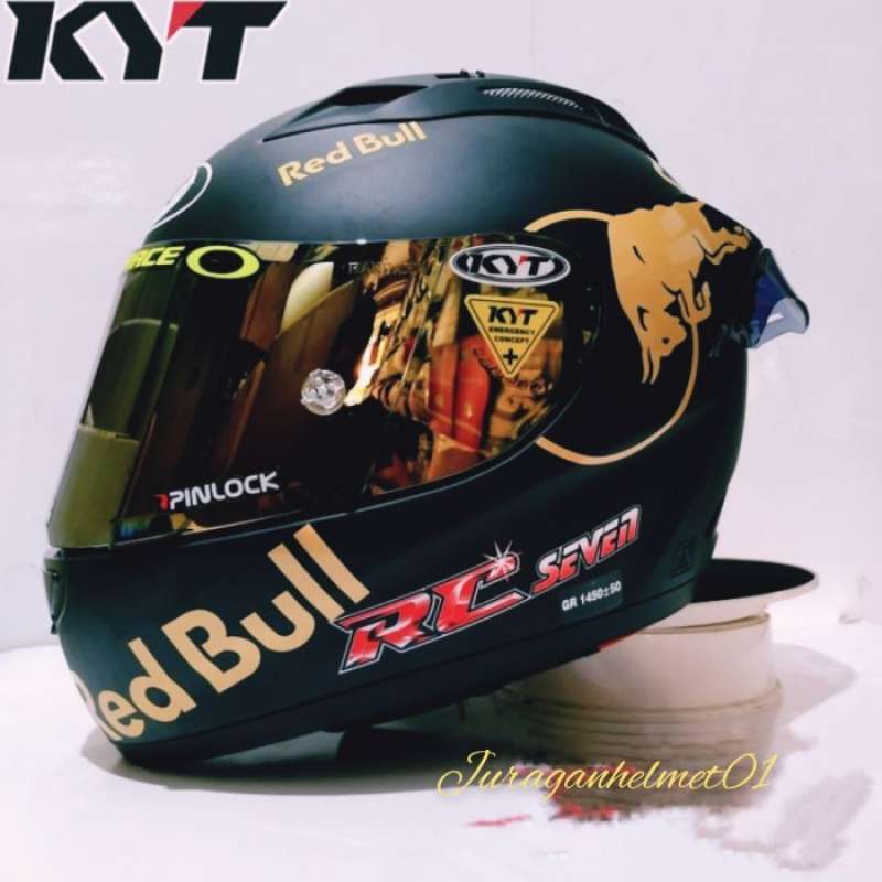 Promo Helm Full Face Kyt Rc Seven Paket Ganteng Putih Red Bull Diskon ...