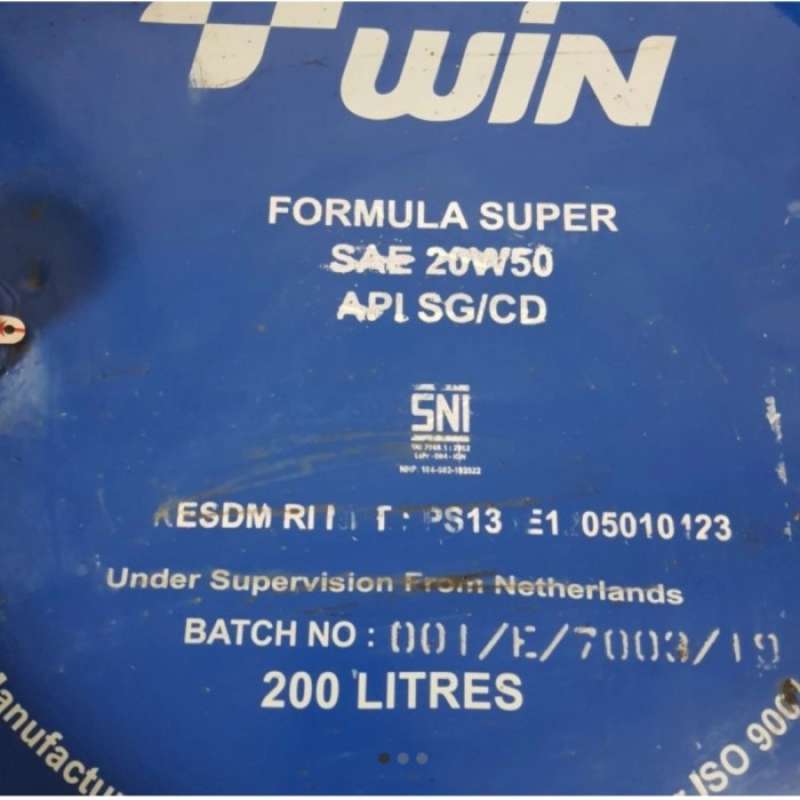 Promo Oli Mesin Win Formula 20W 50 Api Sg/Cf (Drum 200 Liter) Diskon 23 ...