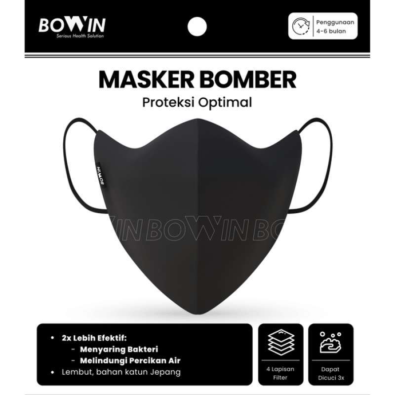 Jual Masker Bomber BOWIN Masker Kain 4 Lapis Anti Bakteri dan Percikan ...