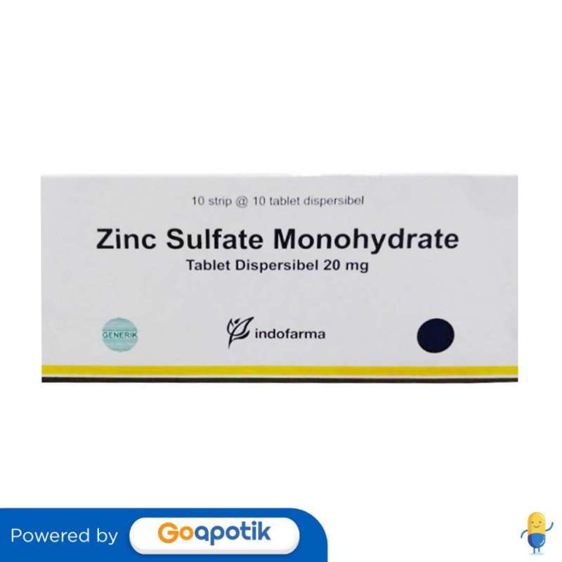 Jual ZINC INDOFARMA 20 MG BOX 100 TABLET di Seller Apotek Canna Farma ...