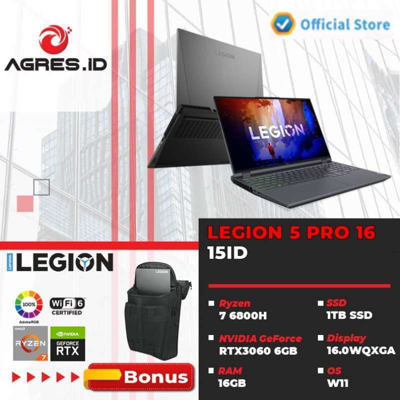 Jual LENOVO LEGION 5 PRO 16 15ID - RYZEN 7 6800H 16GB 1TBSSD RTX3060 6GB W11+OHS 16.0WQXGA 3YR ...