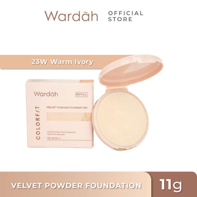 Jual Wardah Colorfit Velvet Powder Foundation Refill - 23w Warm Ivory ...