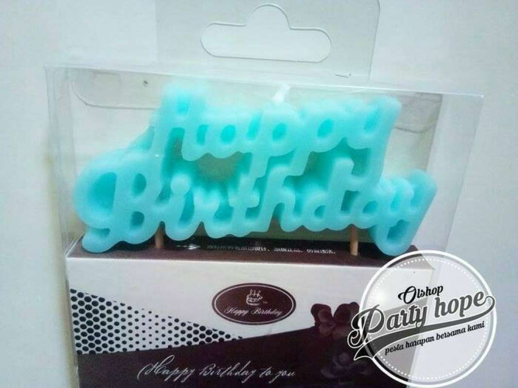 Jual Lilin Happy Birthday Biru / Lilin Hbd / Lilin Ukir / Lilin Ulang ...