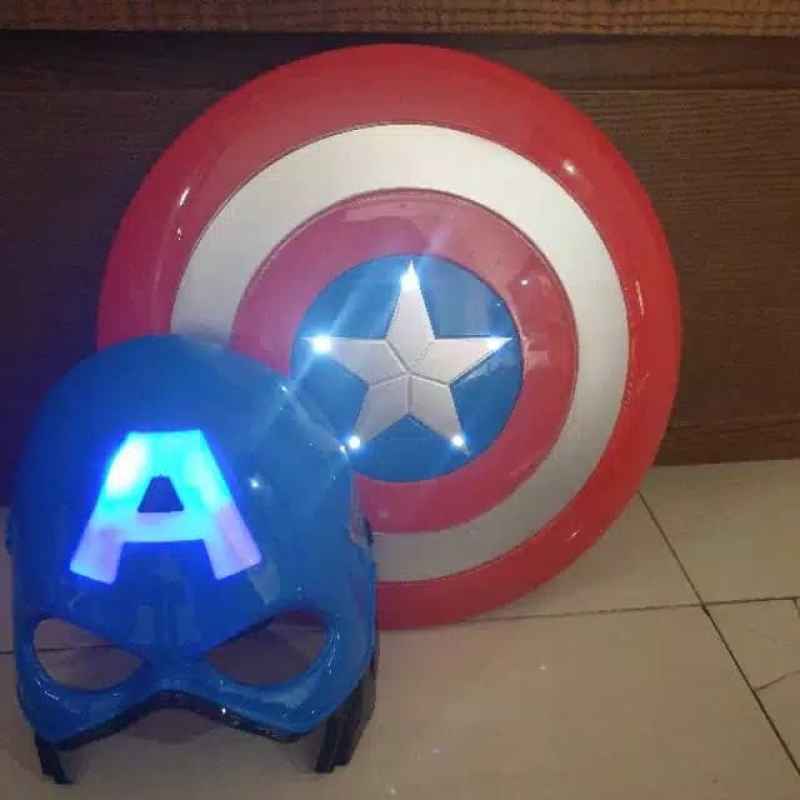Promo tameng captain america dan topeng kapten amerika suara dan lanpu ...