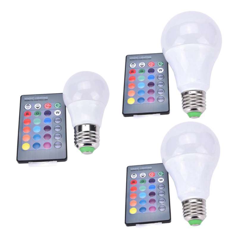 Promo 3xSmart RGB LED Light Bulb Daylight RGB E27 Dimmable Color Change ...