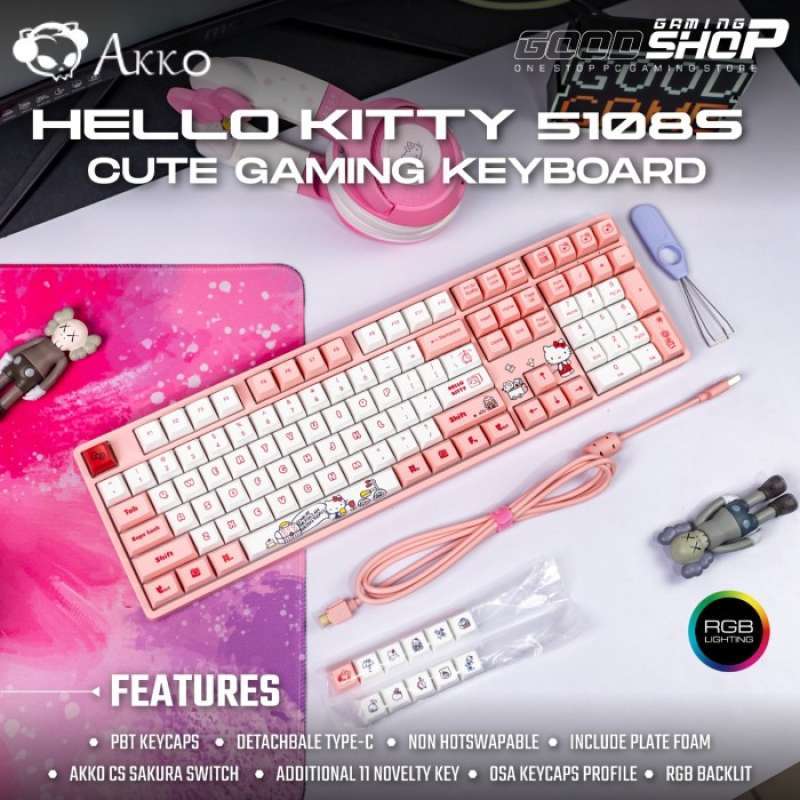 Jual Akko Hello Kitty 5108S CS Sakura - Gaming Keyboard di Seller Moni ...