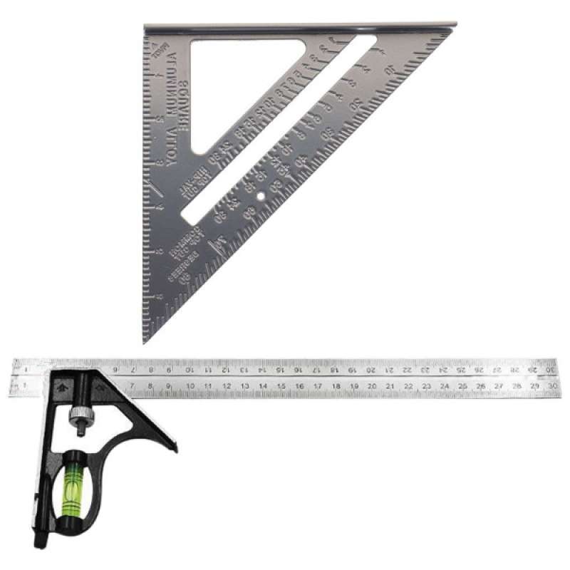 Jual 90 Degree Triangle Ruler Adjustable Engineers Combination Square ...