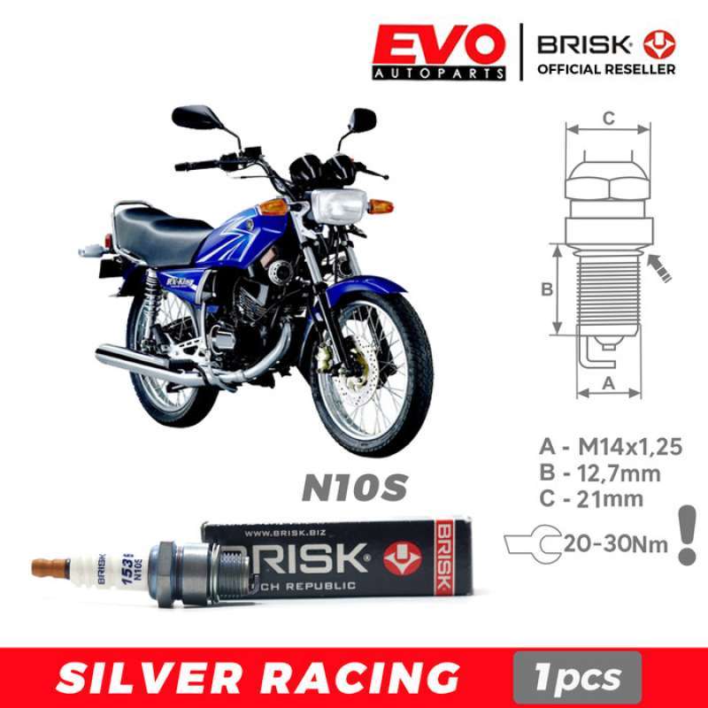 Jual Busi Motor BRISK Silver Racing N10S untuk RX KING di Seller TDR ...
