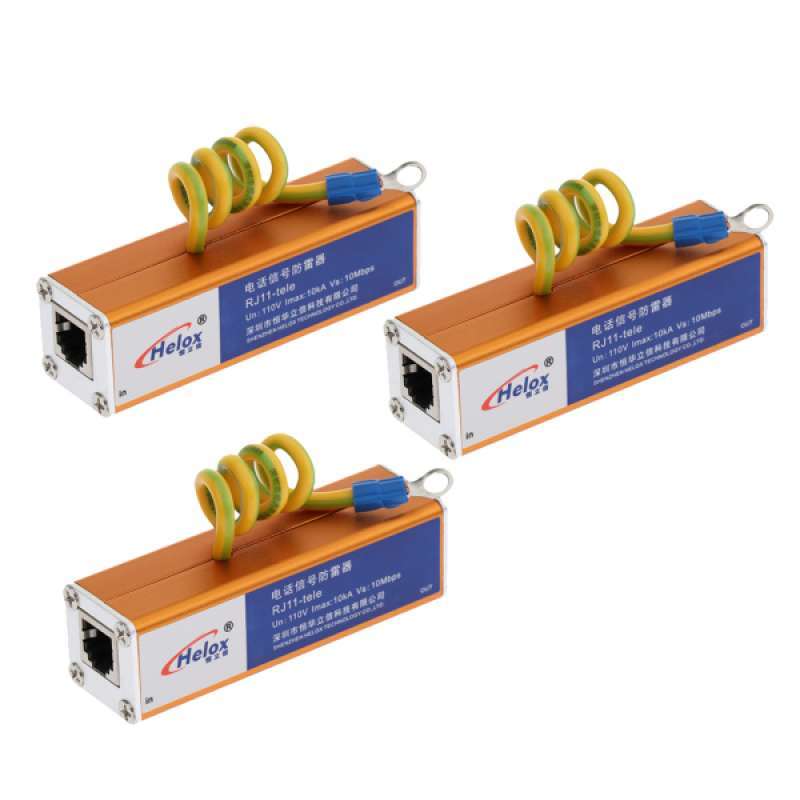 Promo 3x RJ11 Surge Protector Thunder Telephone Lightning Arrester ...