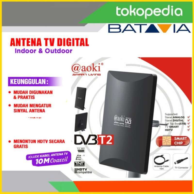 Jual Antena Tv Digital Set Top Box Antenna Luar Dalam Aoki At 3000 ...