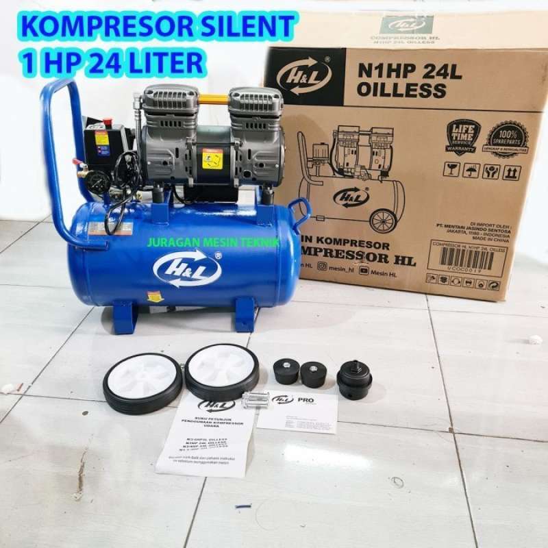 Promo GOJEK H&L KOMPRESOR SILENT 1HP 24 L TANPA OLI KOMPRESOR HL 1 HP 24L Diskon 33% di Seller ...