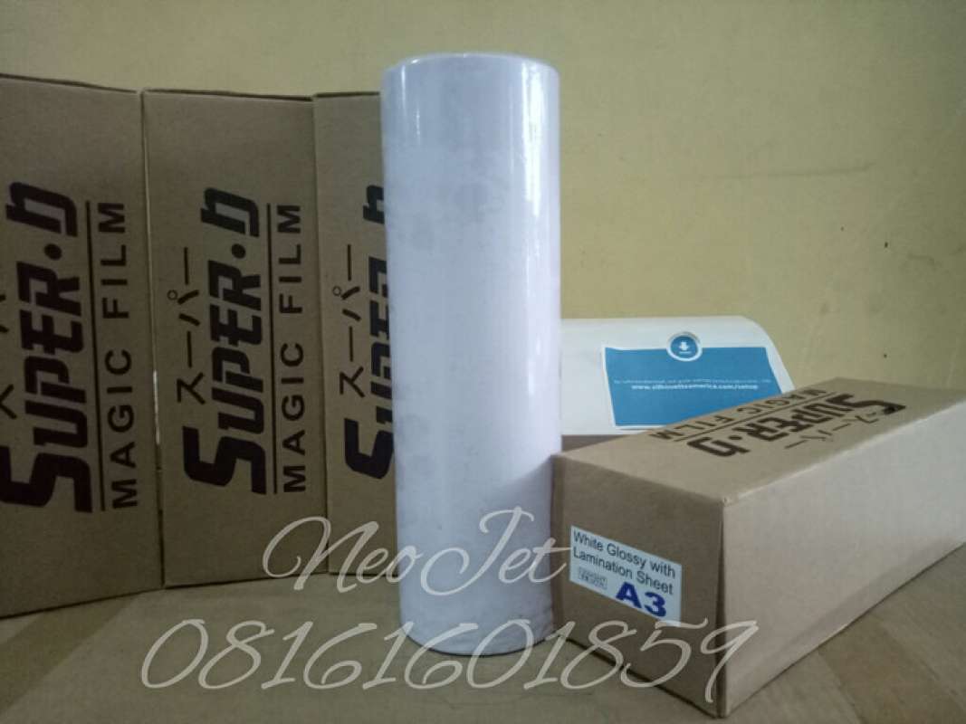 Promo Sticker / Stiker Vinyl Inkjet White + Laminasi Glossy A3 (15 ...
