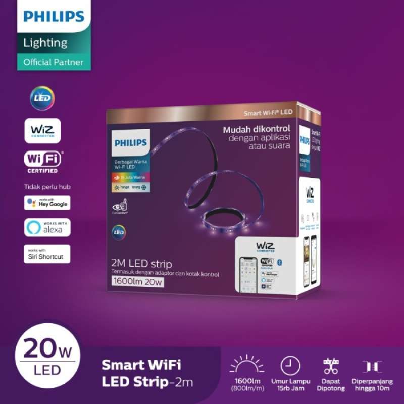 Promo PHILIPS SMART WIFI LED STRIP STARTER KIT 2 M COLOR DAN TUNABLE ...
